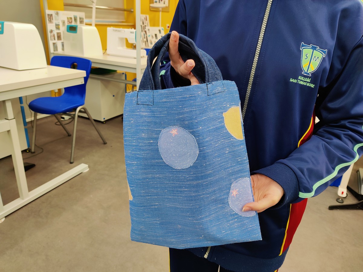 Upcycled textile items - St Thomas More College