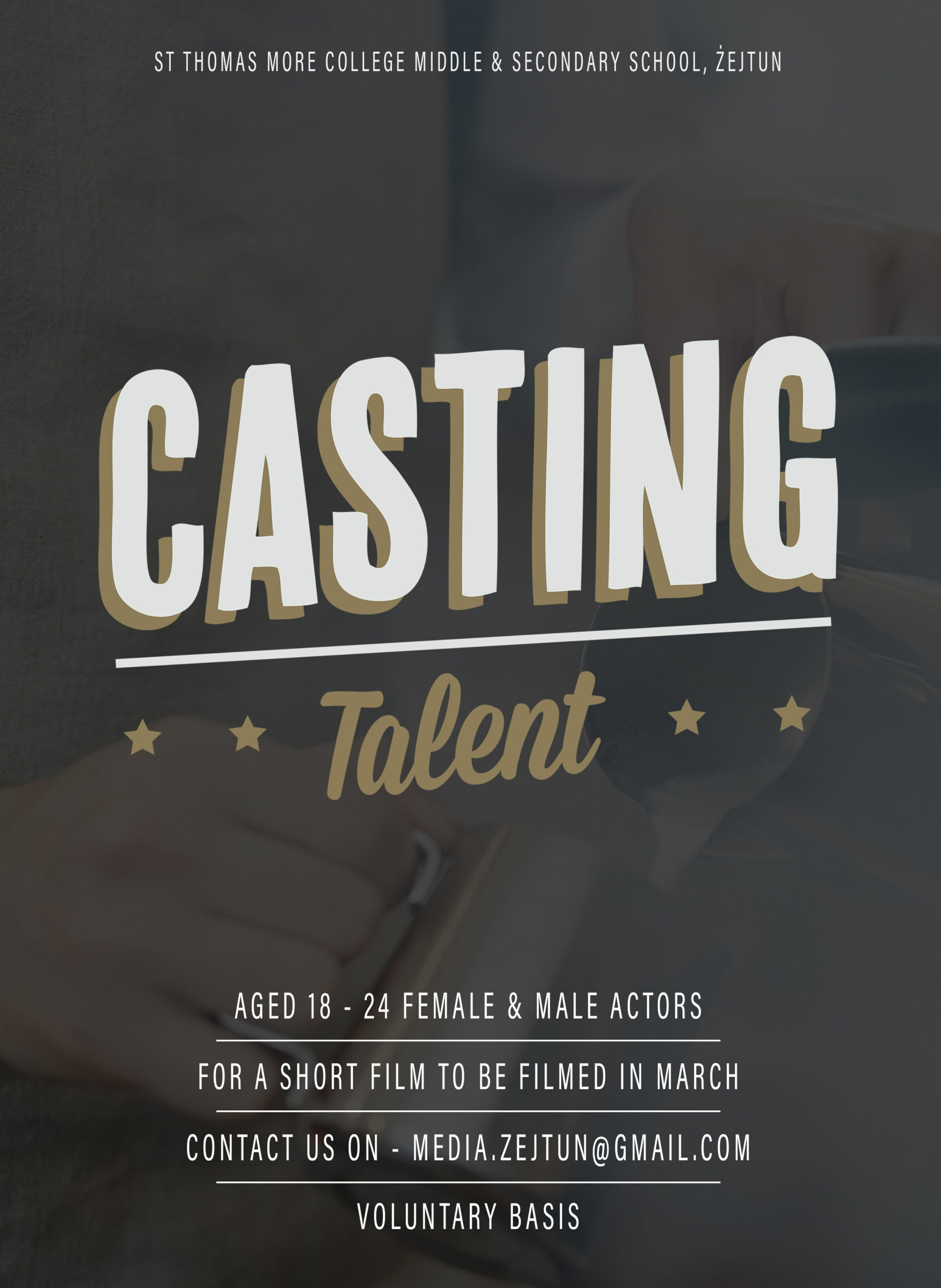We are looking for actors! - St Thomas More College