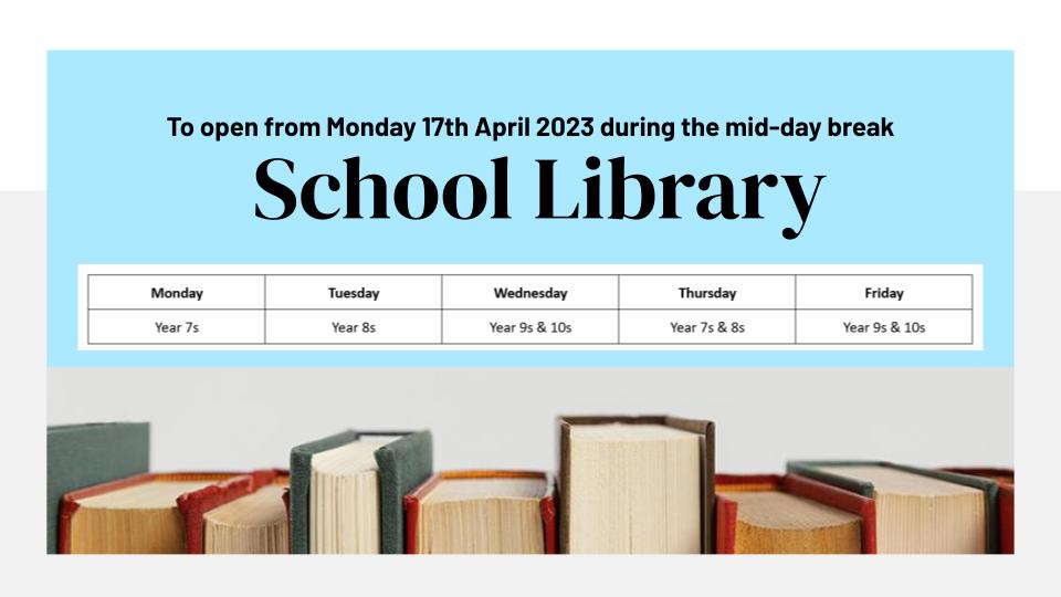 School Library Schedule - St Thomas More College