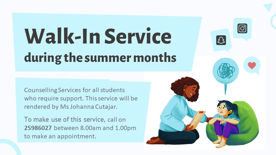 Walk-In Service during summer 2023 - St Thomas More College